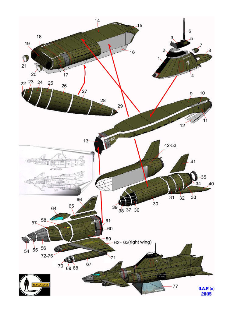 SkyDiver1 Paper Model Instructions | PDF