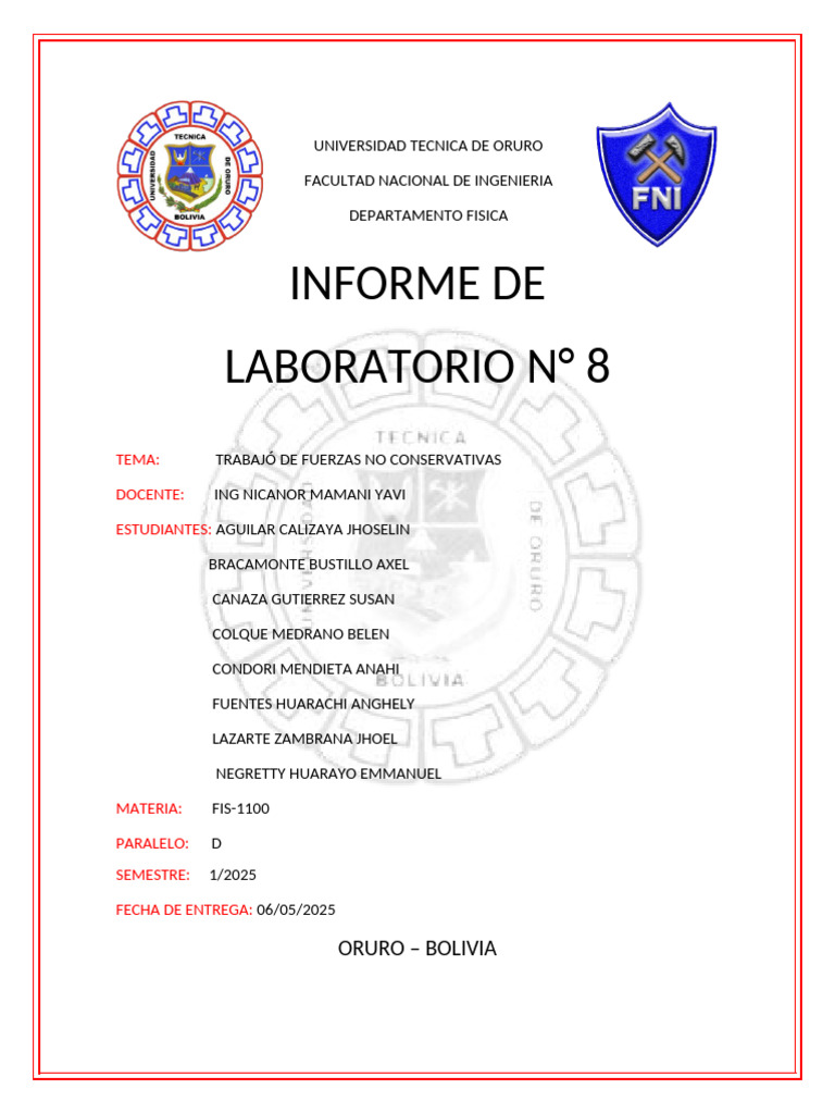 Lab - Fis 8.2223 | PDF | Mecánica | Ciencias fisicas