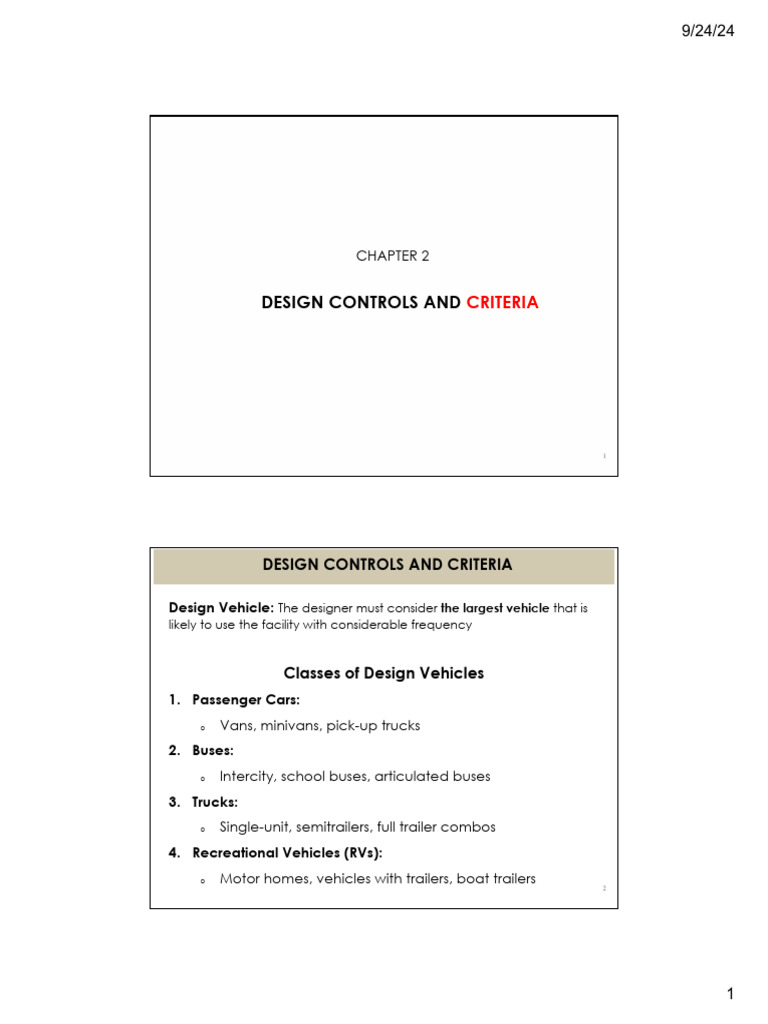 Design Vehicle Selection Criteria | PDF | Trailer (Vehicle) | Bus