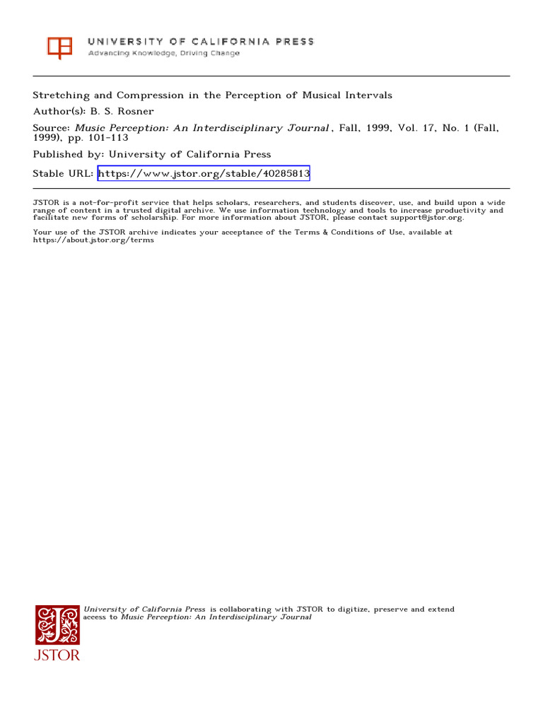 Perception of Musical Interval Variations | PDF | Interval (Music ...