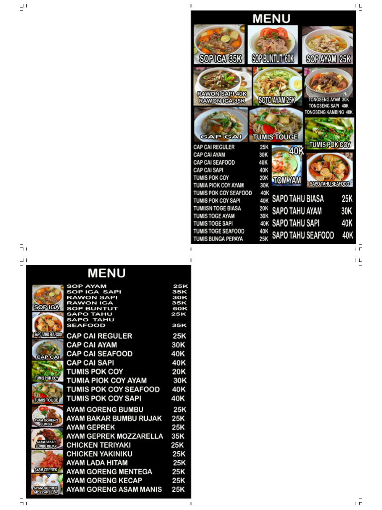 Menu Indah Kitchen Food | PDF