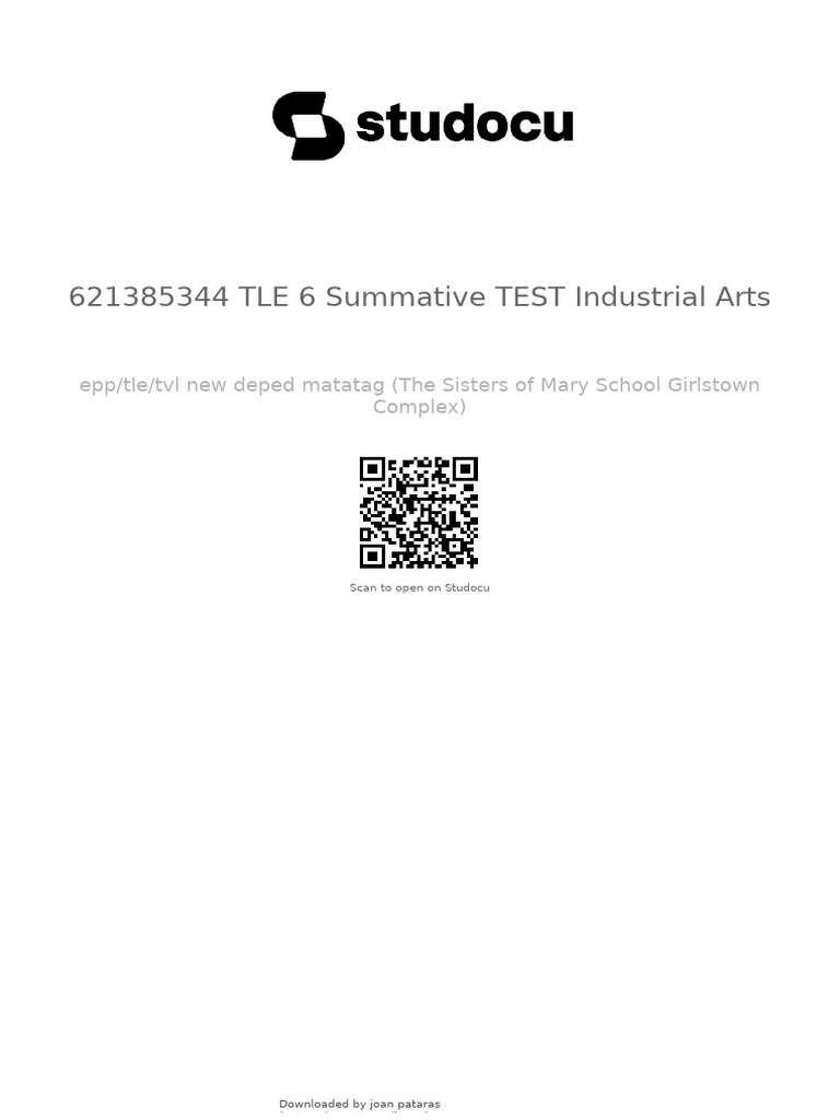 Tle 6 Summative Test Industrial Arts | PDF | Recycling | Drawing