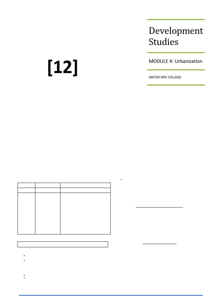 12 Module 4 - Urbanisation | PDF | Human Migration | Urbanization