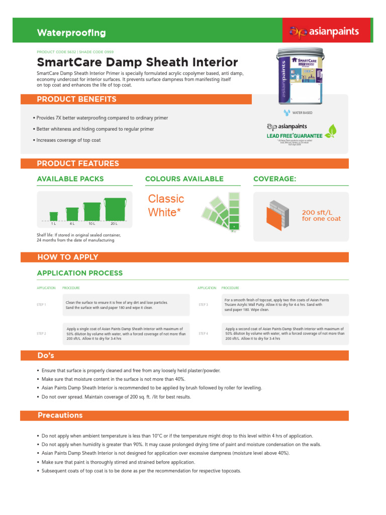 SmartCare Damp Sheath Interior Guide | PDF | Paint | Industrial Processes