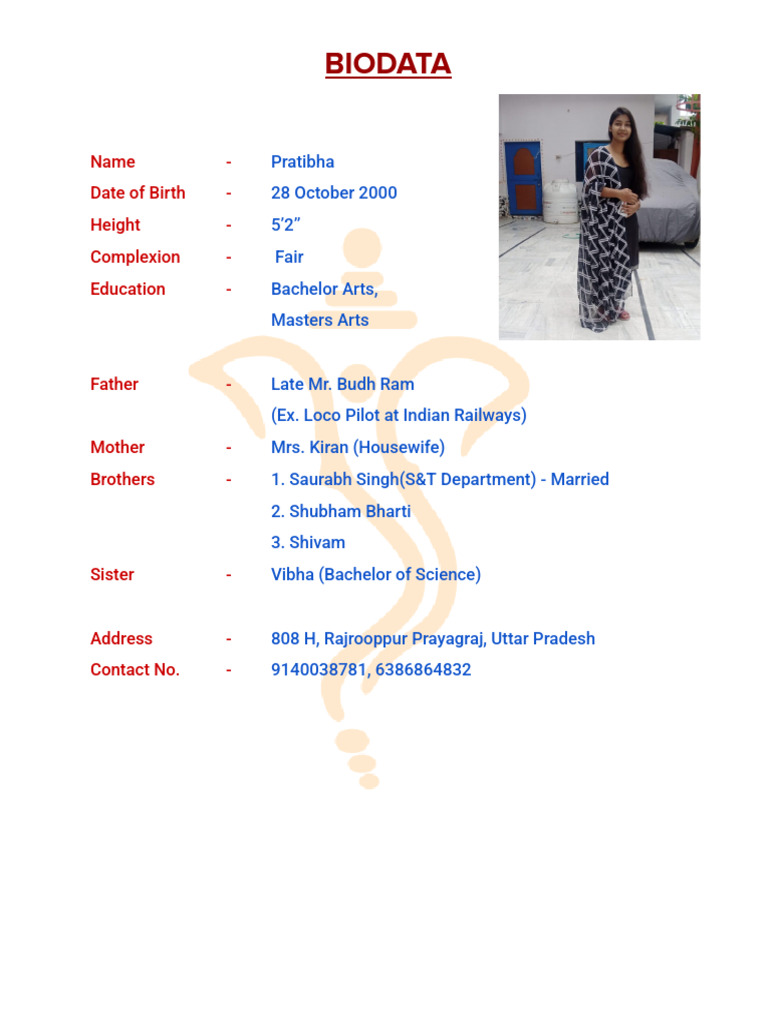 Pratibha Biodata | PDF