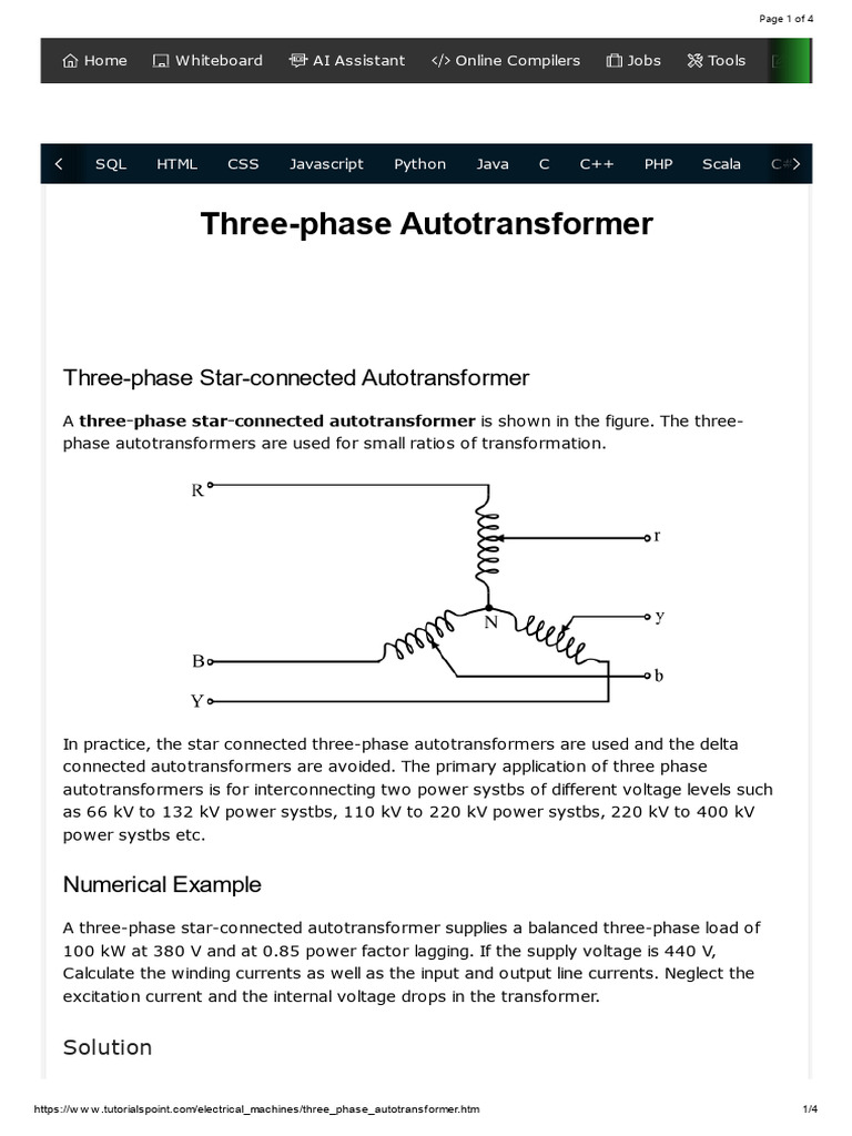 Three Phase Autotransformer | PDF | Electrical Engineering | Computing