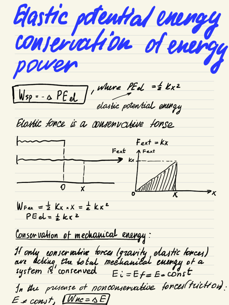 Elastic Potential Energy | PDF | Power (Physics) | Physical Phenomena