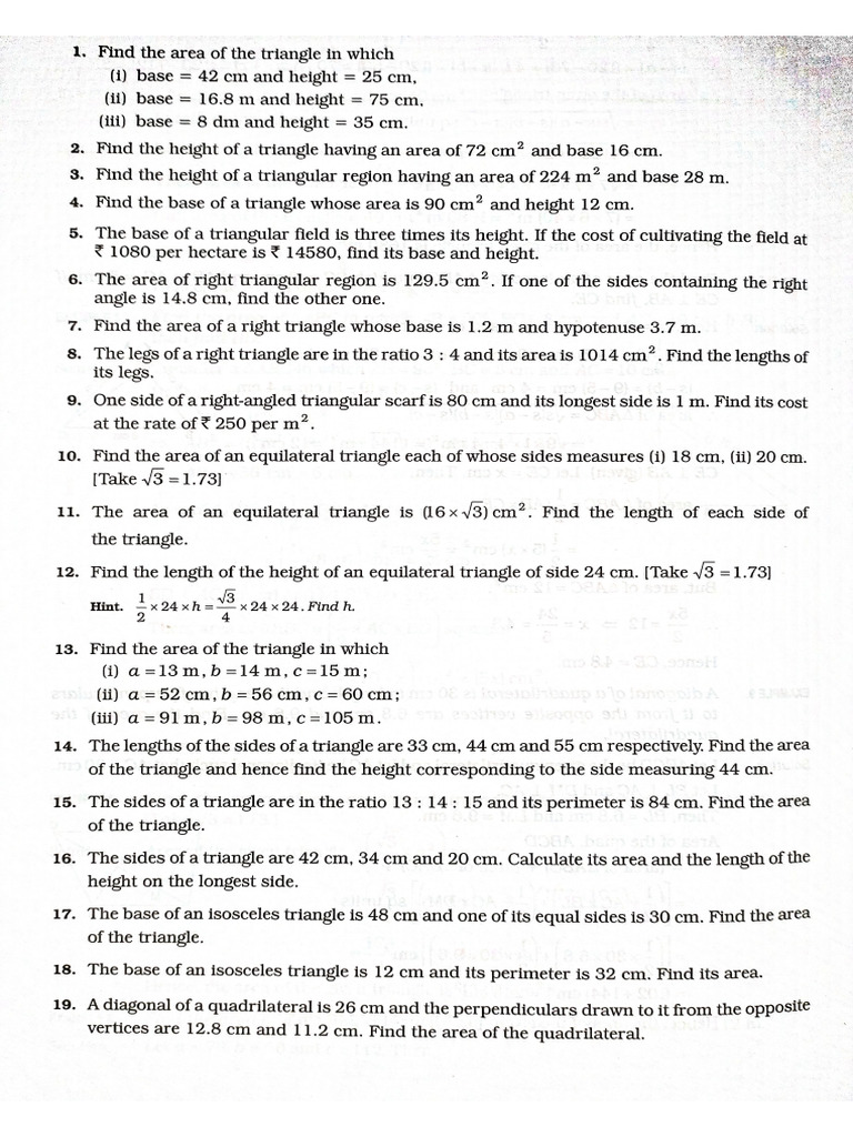 Mensuration Class 7 | PDF