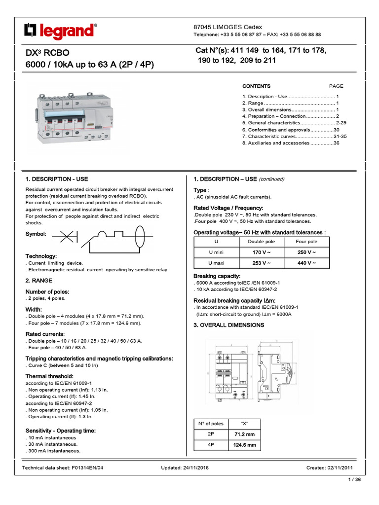 63A RCBO LEGRANDS | PDF | Electrical Equipment | Electric Power