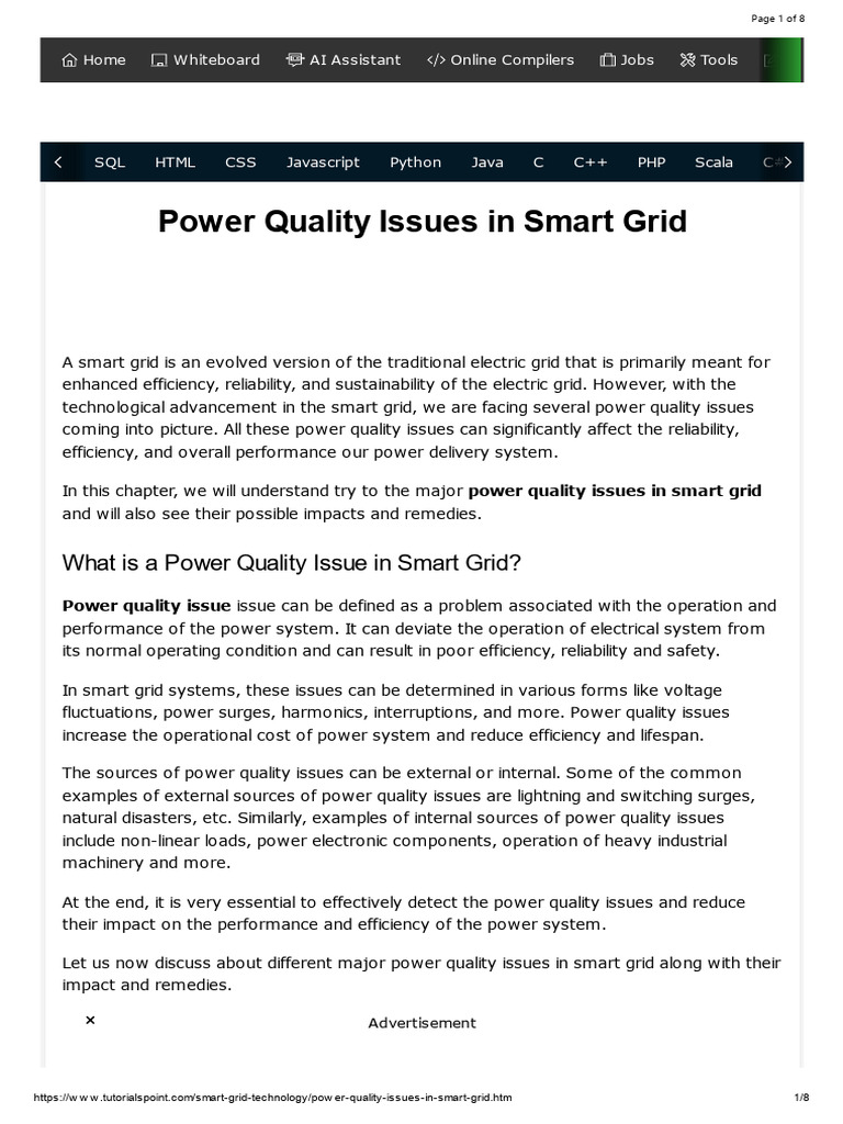 Power Quality Issues In Smart Grid Pdf Electrostatic Discharge