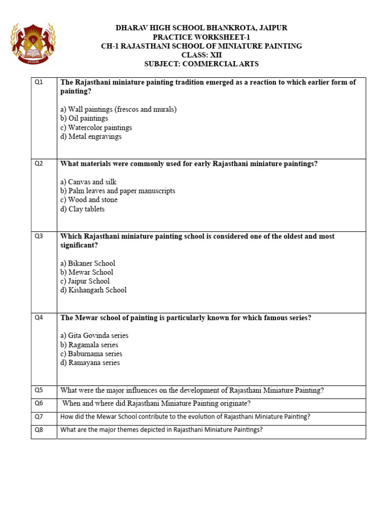 Worksheet - 1 Chapter - 1 | PDF