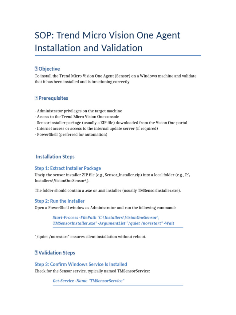 Trend Micro Vision One Installation SOP | PDF | Zip (File Format ...
