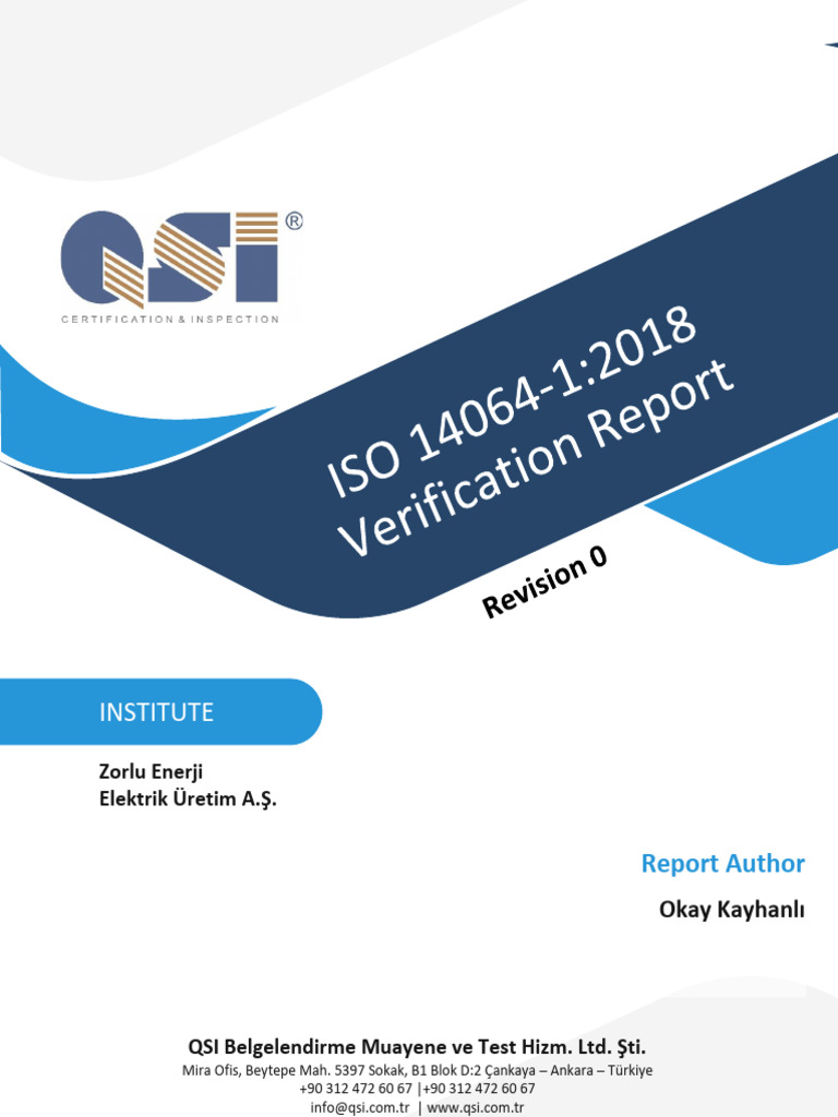 Zorlu Enerji - ISO 14064-2018 Assessment Report - EN | PDF | Greenhouse ...