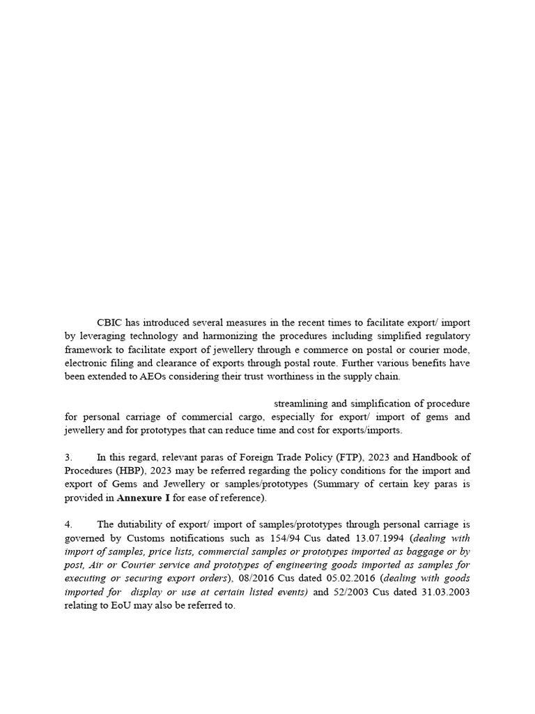 Personal Carriage Customs Procedures 2025 | PDF | Customs | Airport