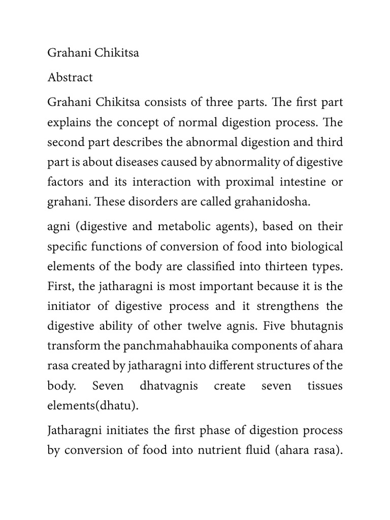 Grahani Chikitsa | PDF