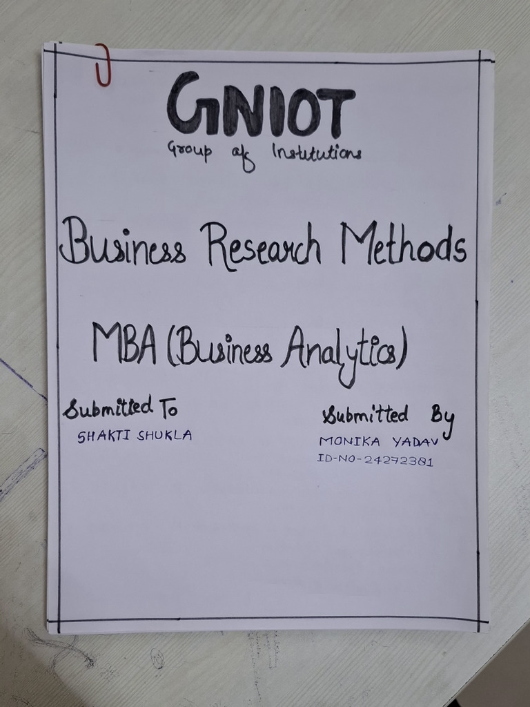 Monika Yadav BRM Assignment | PDF