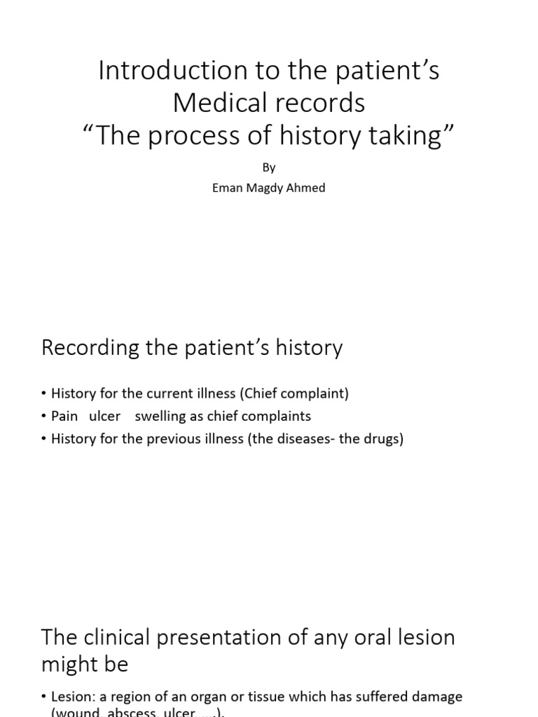 Introduction To The Patient's Medical Records | PDF | Medical Diagnosis ...
