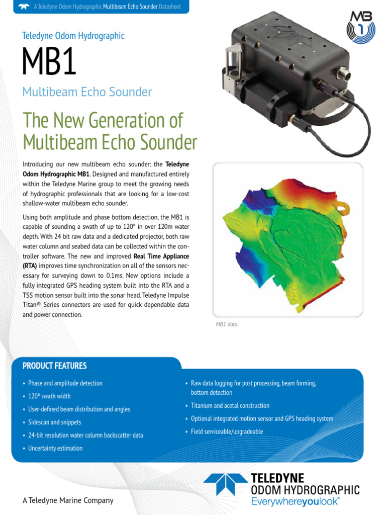 Teledyne Odom MB1 Echo Sounder Overview | PDF | Geographical Technology