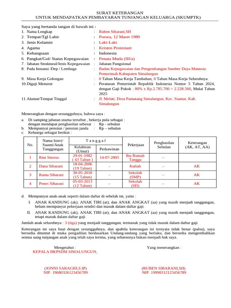 Contoh Skum - kp4 Cpns 2025 | PDF