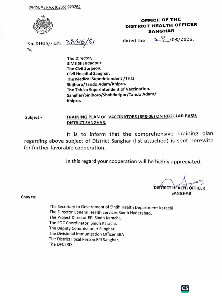 Training Plan of NTS Vaccinators | PDF