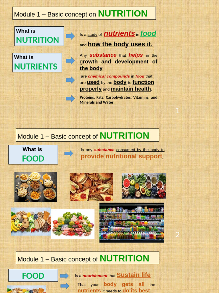 Understanding Basic Nutrition Concepts | PDF | Nutrition | Diet & Nutrition