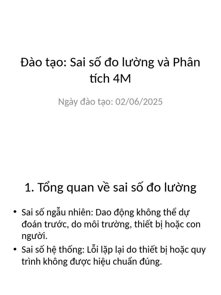 DaoTao SaiSoDoLuong 4M | PDF
