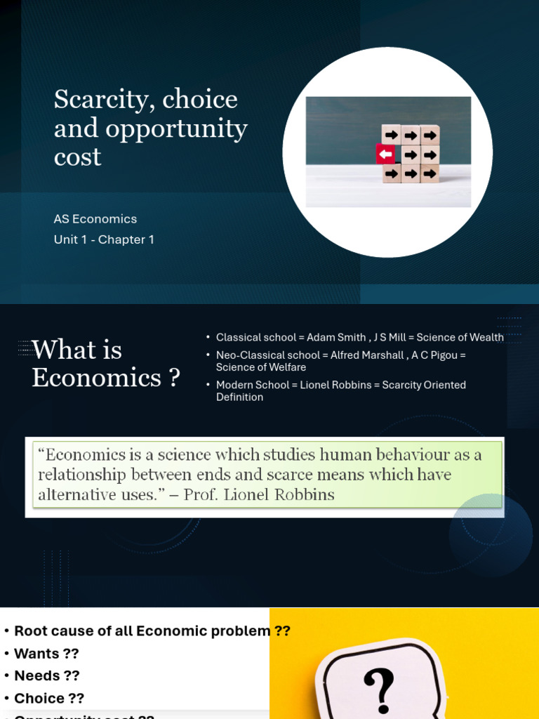Chapter 1 HS Scarcity, Choice and Opportunity Cost - R | PDF