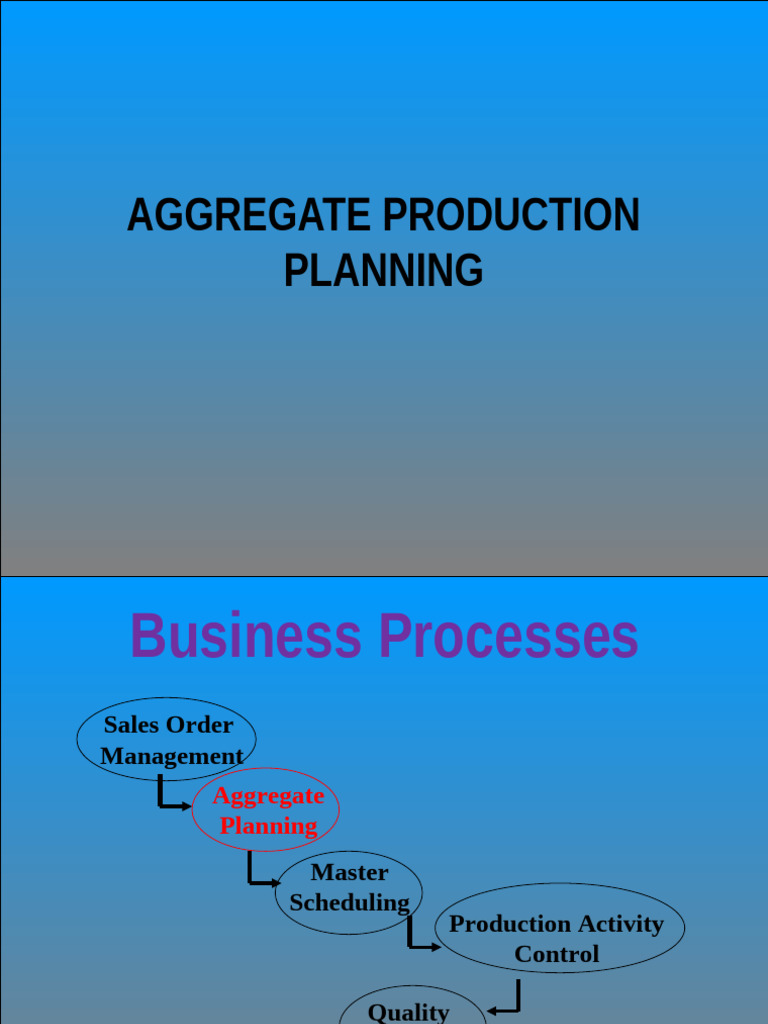 Aggregate Production Planning and Master Production Scheduling | PDF | Inventory | Demand