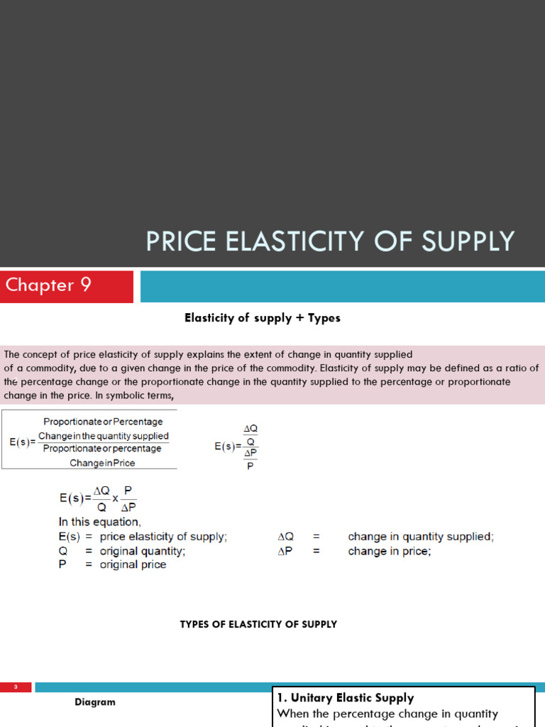 Chapter 9 Price Elasticity of Supply | PDF | Elasticity (Economics ...