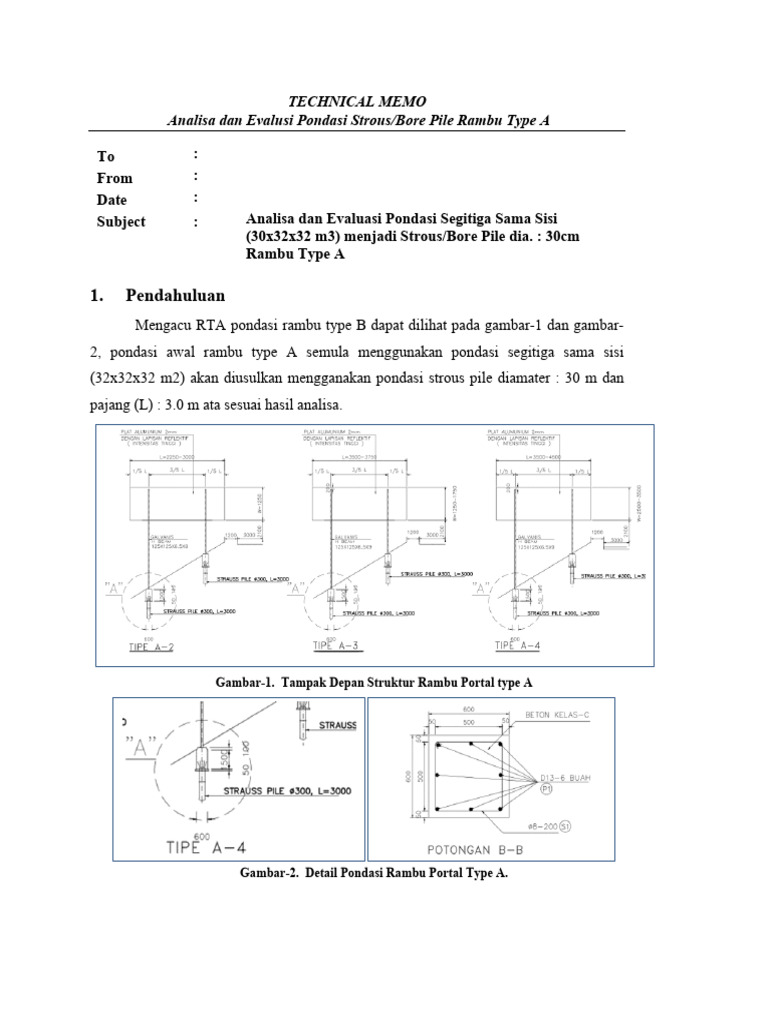 Analisa Pondasi Strous/Bore Pile 30 cm | PDF