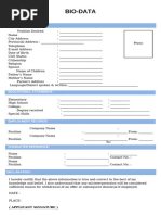 Simple Biodata Form Template | PDF | Communication | Business