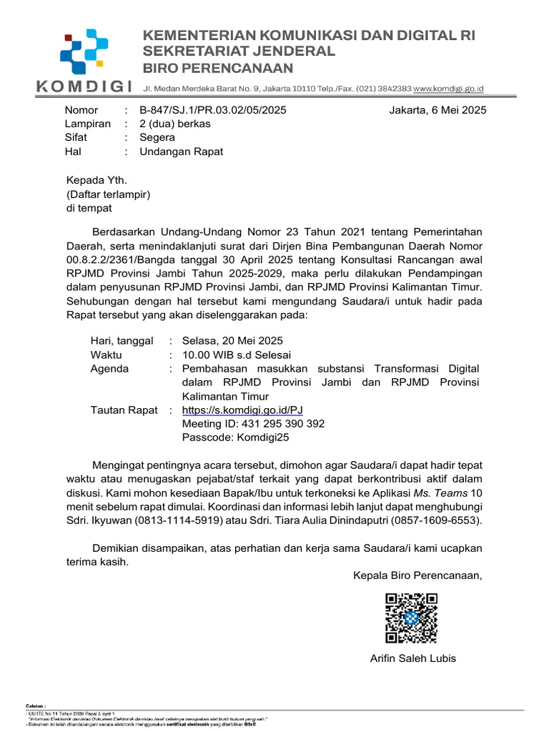 (Und Rapat) 20 Mei 2025' | PDF