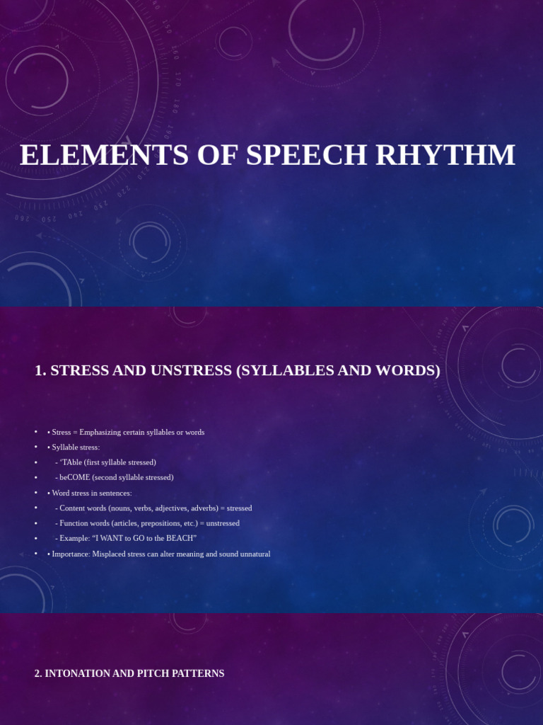 Elements of Speech Rhythm Presentation | PDF