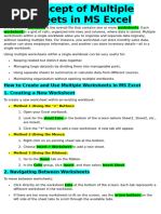 Excel - Module 5 (Working With Multiple Worksheets and Workbooks) | PDF