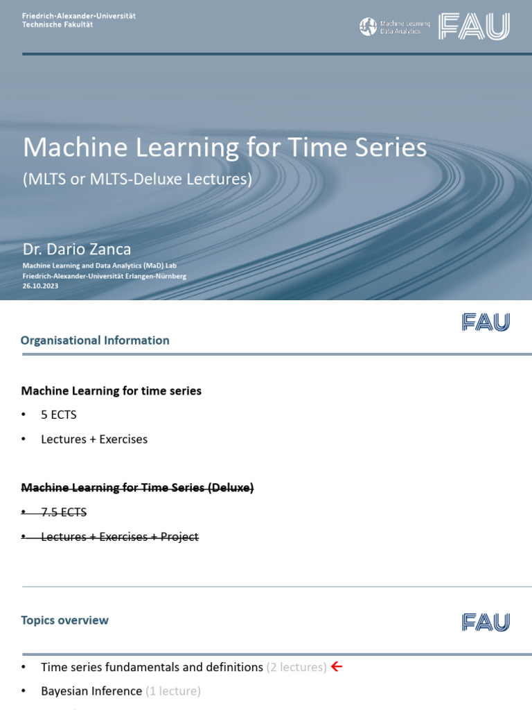 Machine Learning for Time Series Course | PDF | Machine Learning ...