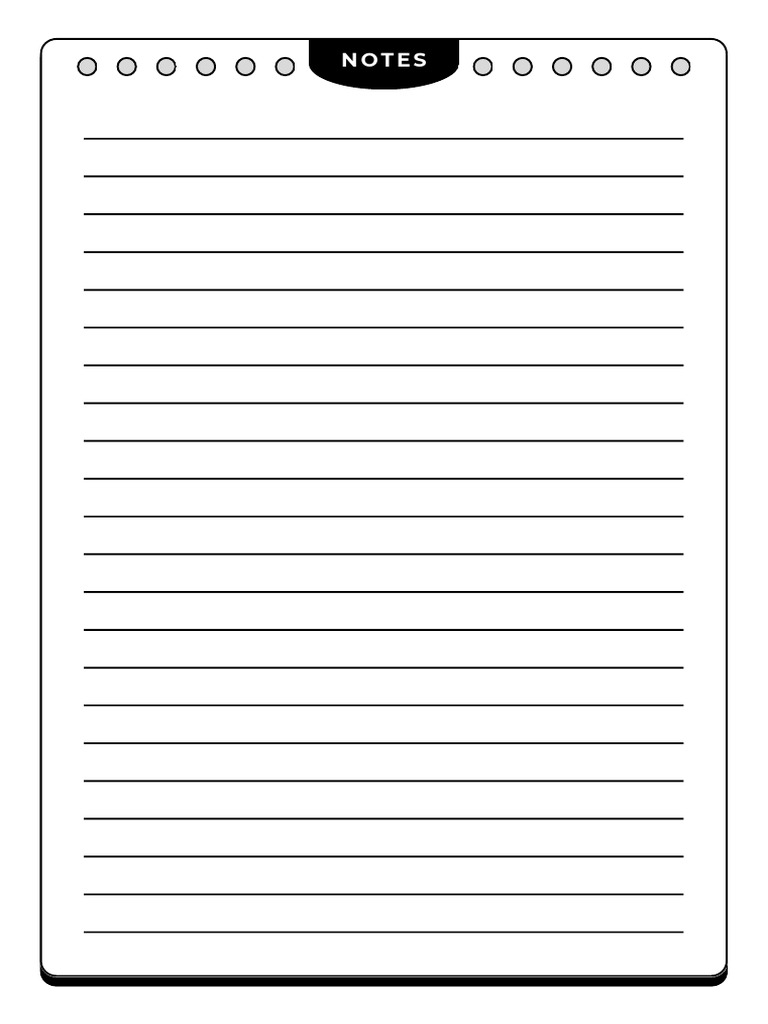 Black and White Lines Note Paper Document | PDF