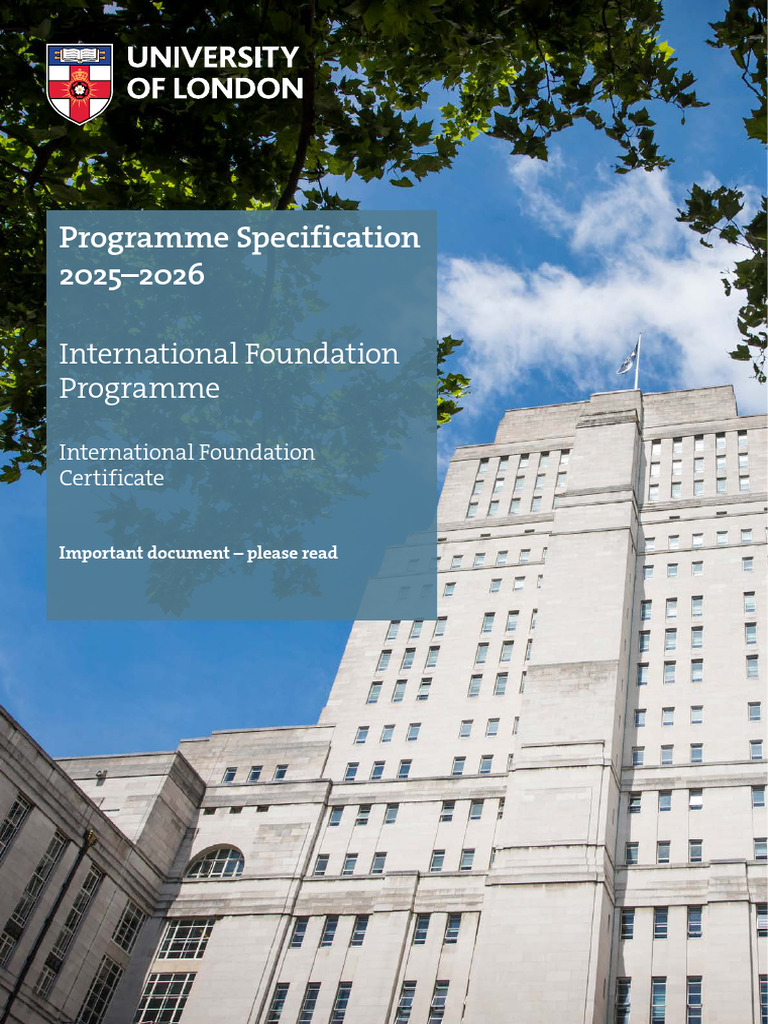 International Foundation Programme 2025-26 | PDF | Specification ...