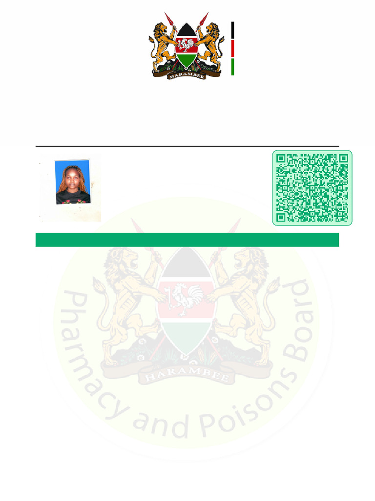 Pharmacist License for Dr. Karamba Wanjiru | PDF | Pharmacy | Pharmacist