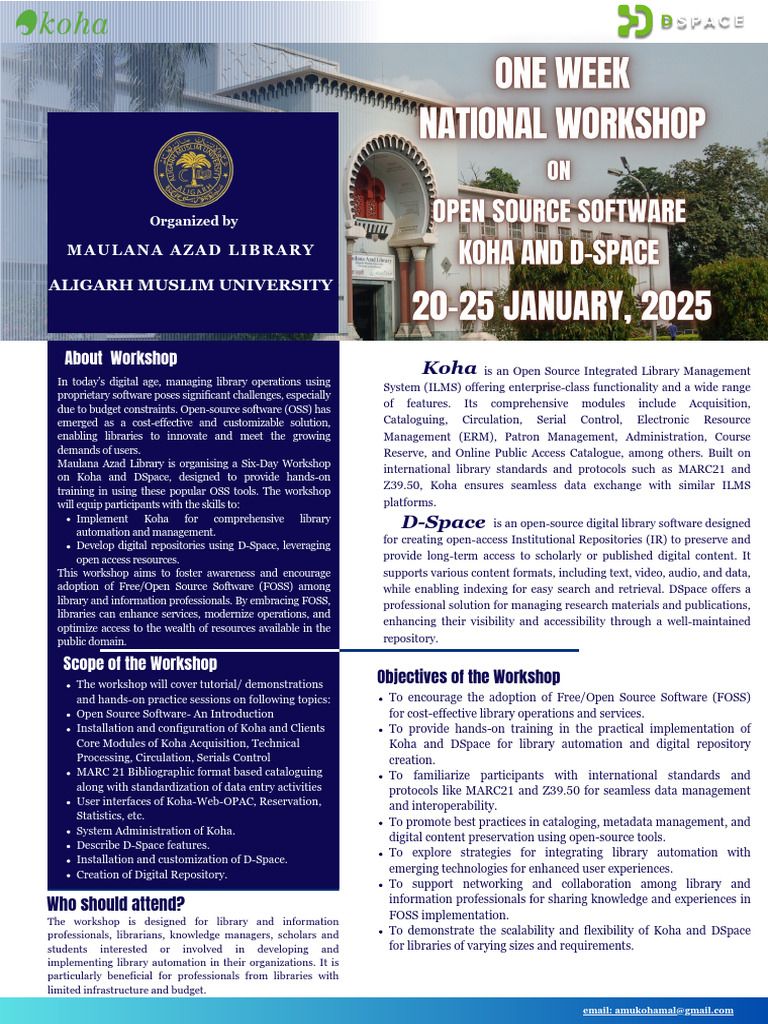 Brochure Koha Dspace 2025 | PDF | Libraries | Digital Library