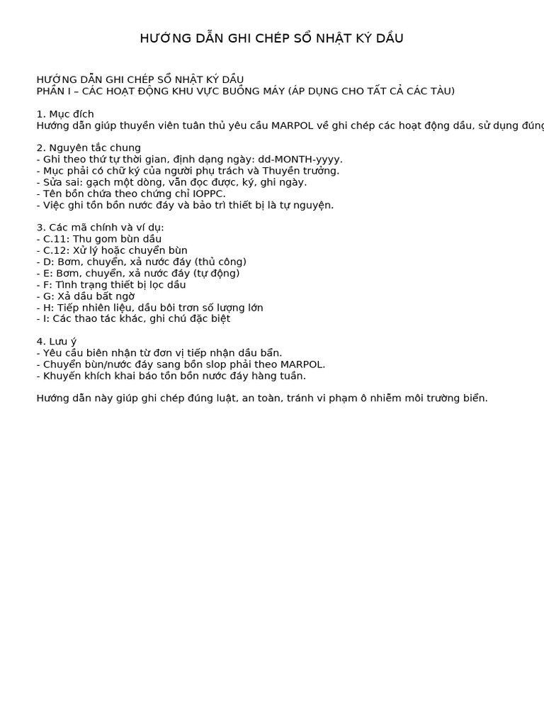 Huong Dan Ghi Chep So Nhat Ky Dau | PDF