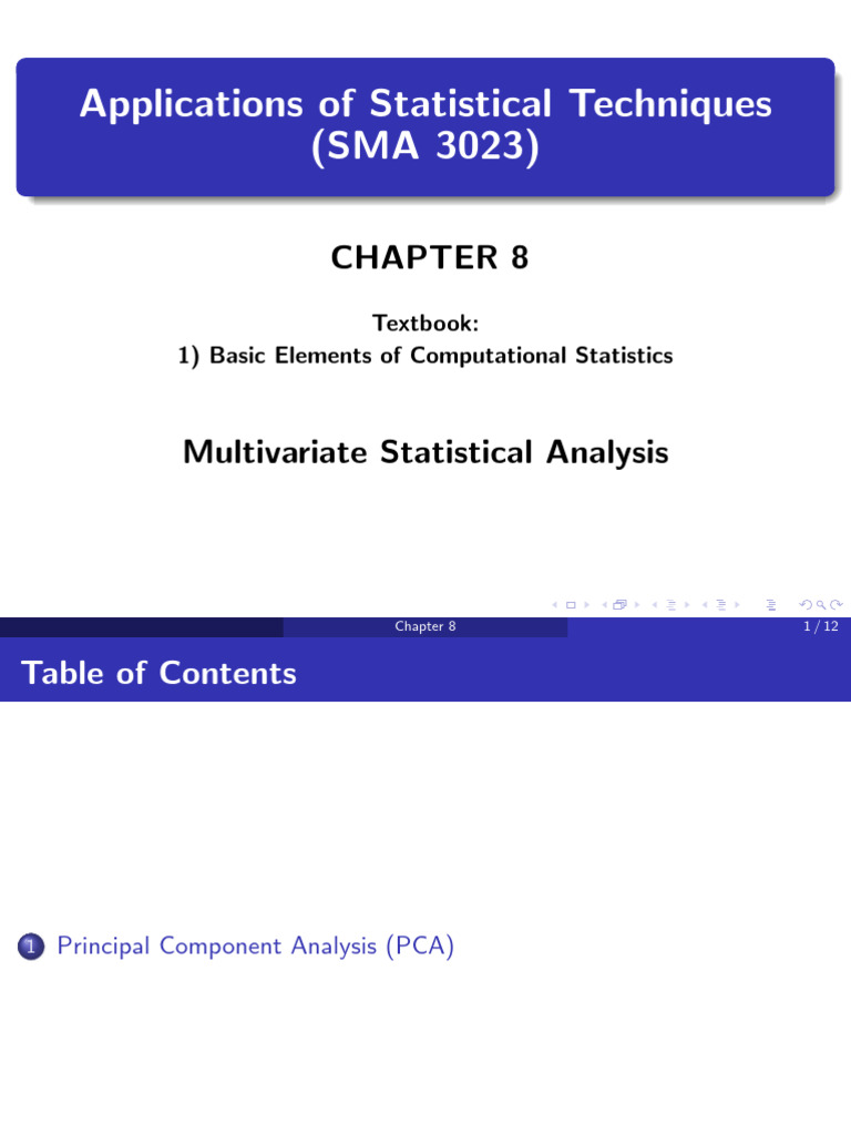 Multivariate Statistical Analysis | PDF | Principal Component Analysis | Eigenvalues And ...