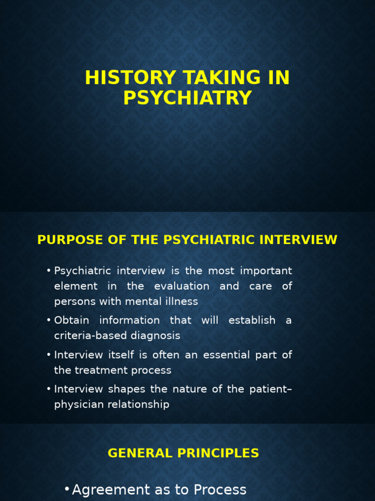 Psychiatry History Taking | PDF | Psychiatry | Anxiety