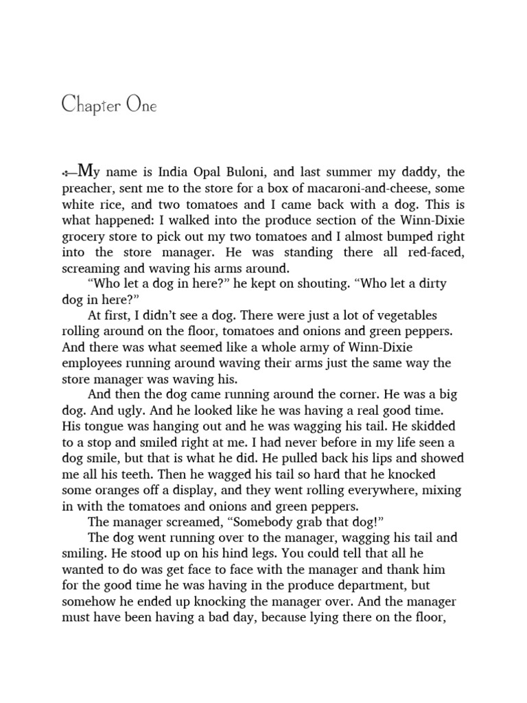 Because of Winn Dixie PDF | PDF