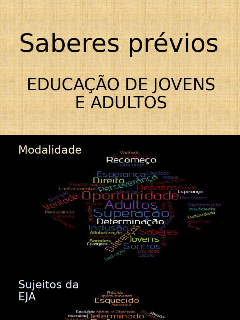 Saberes prévios EJA | PDF