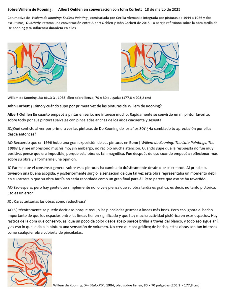 Sobre Willem de Kooning | PDF | Pinturas | Dibujo