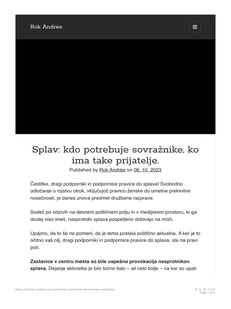 Splav - Kdo Potrebuje Sovražnike, Ko Ima Take Prijatelje. | PDF