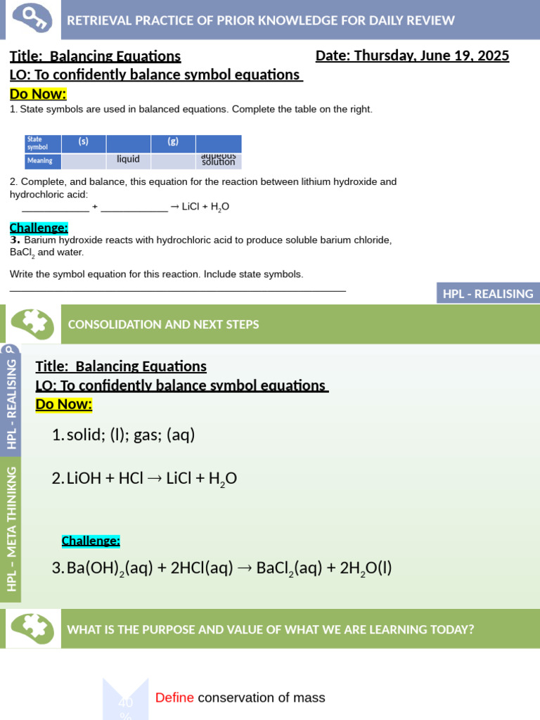 Balancing Equations | PDF | Chemical Reactions | Chlorine