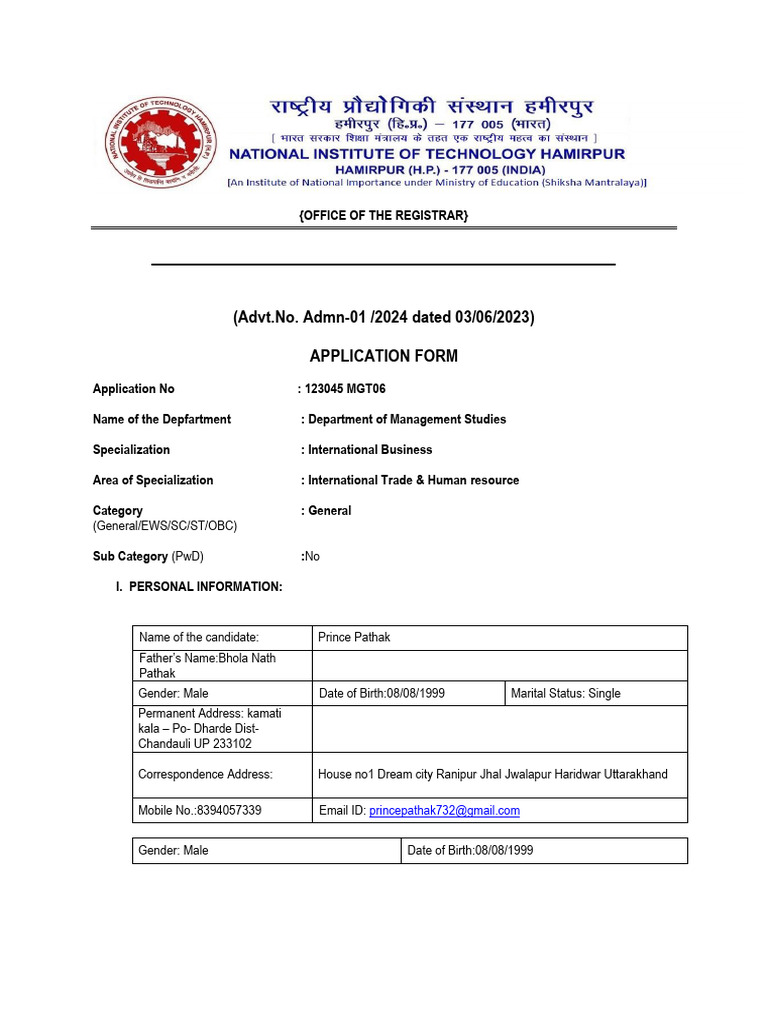 Temporary Faculty Recruitment Application | PDF