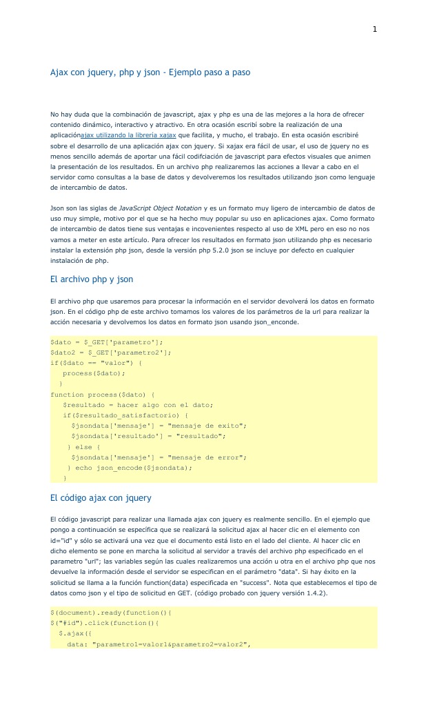 Ajax Con Jquery | PDF | Json | Php