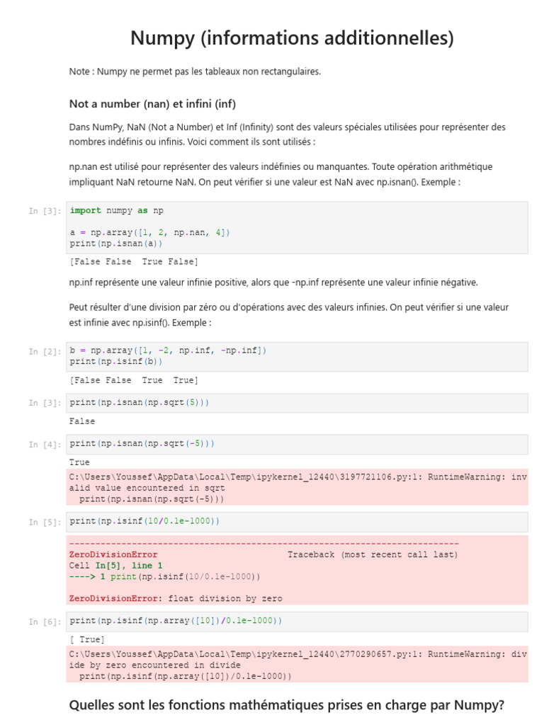 114 Continuation Numpy Et Matplotlib - 250217 - 094042 | PDF ...